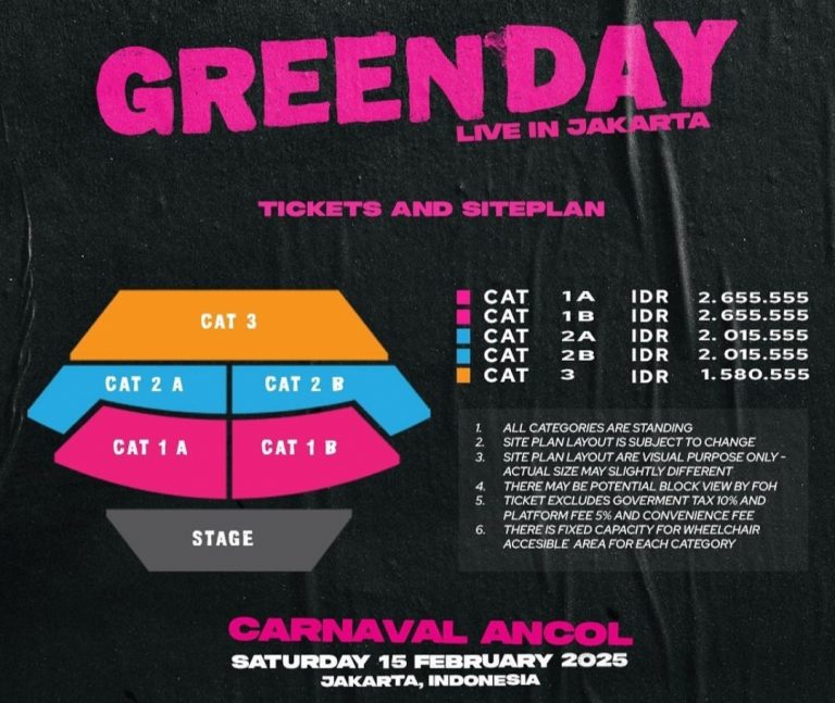 Mulai Dijual Hari Ini, Berikut Harga Tiket Konser Green Day di Jakarta ...